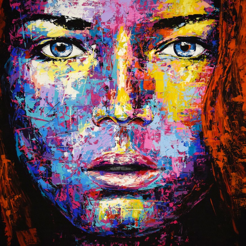 Eugen Dick Original painting woman acrylic painting